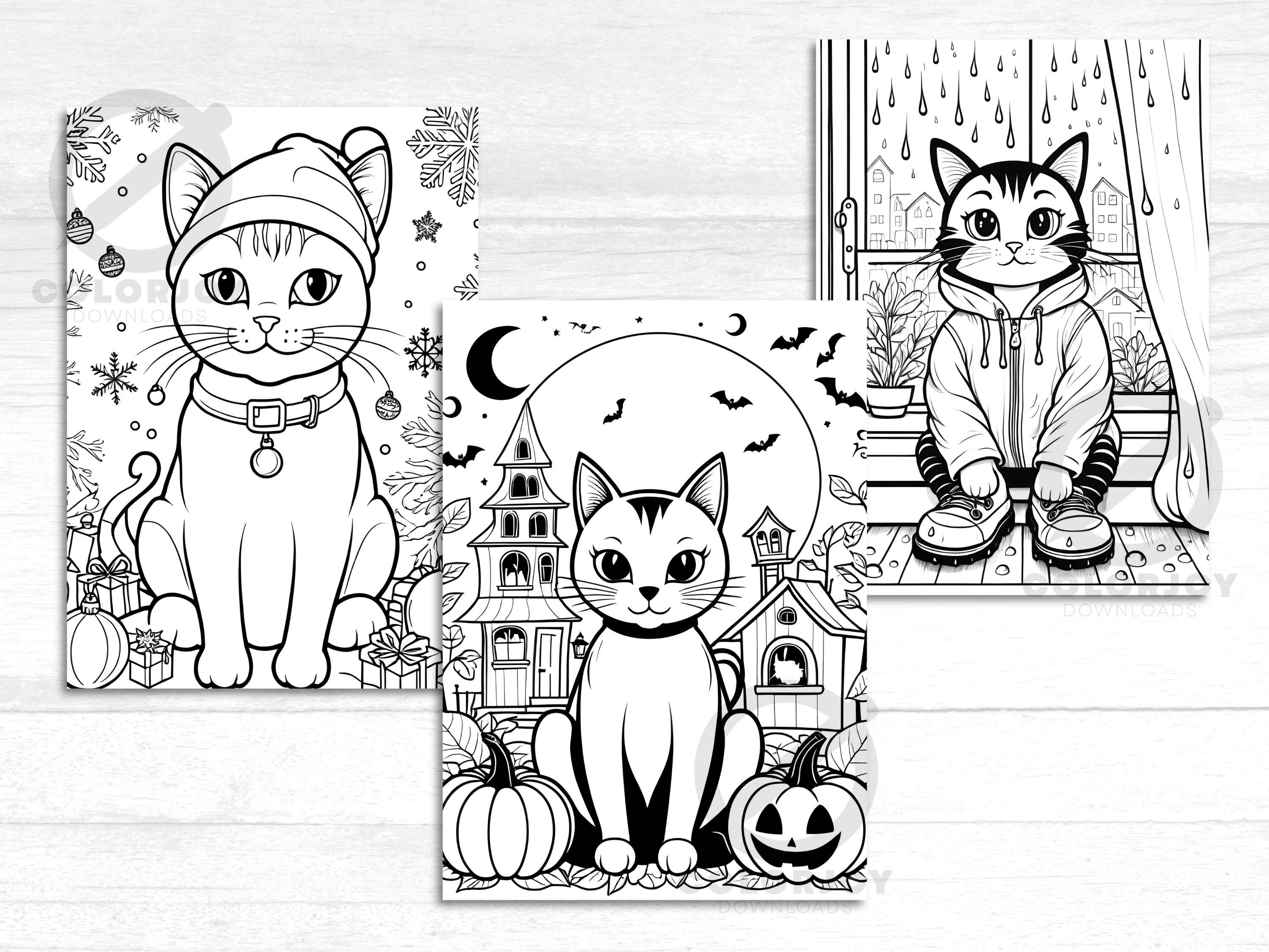 Pawsitively Purrfect: 110 Adorable Cat Coloring Pages - Printable PDF ...