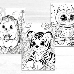 Printable Baby Animal Coloring Pages - Instant Digital Download, Kid ...