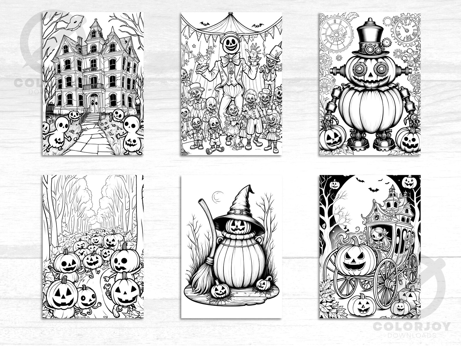 Spooky Season Printable Pack: 124 Halloween Coloring Pages for Adults ...