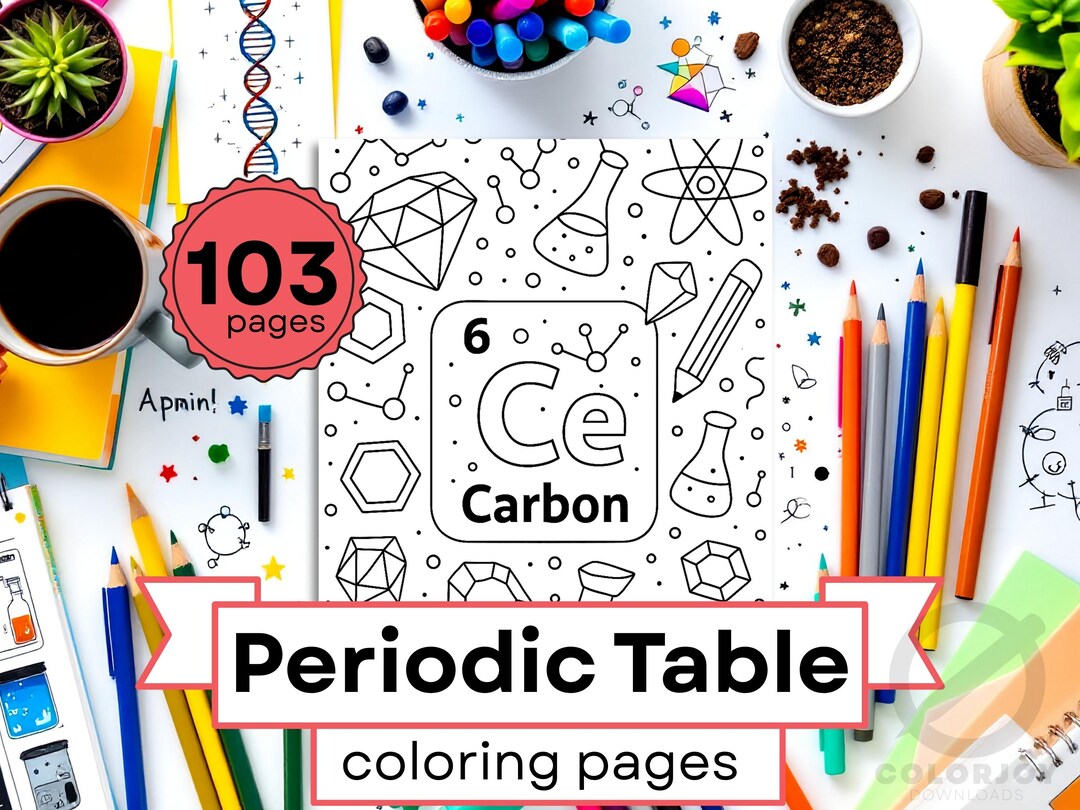 Periodic Table Coloring Pages for Science Lovers | Educational ...