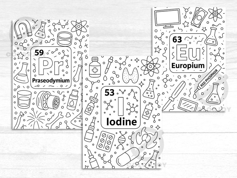 Periodic Table Coloring Pages for Science Lovers | Educational ...