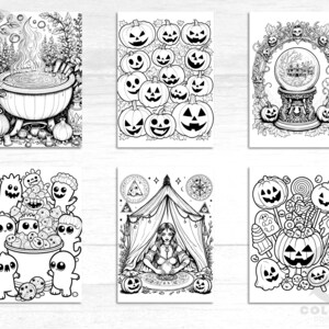 Spooky Season Printable Pack: 124 Halloween Coloring Pages for Adults ...