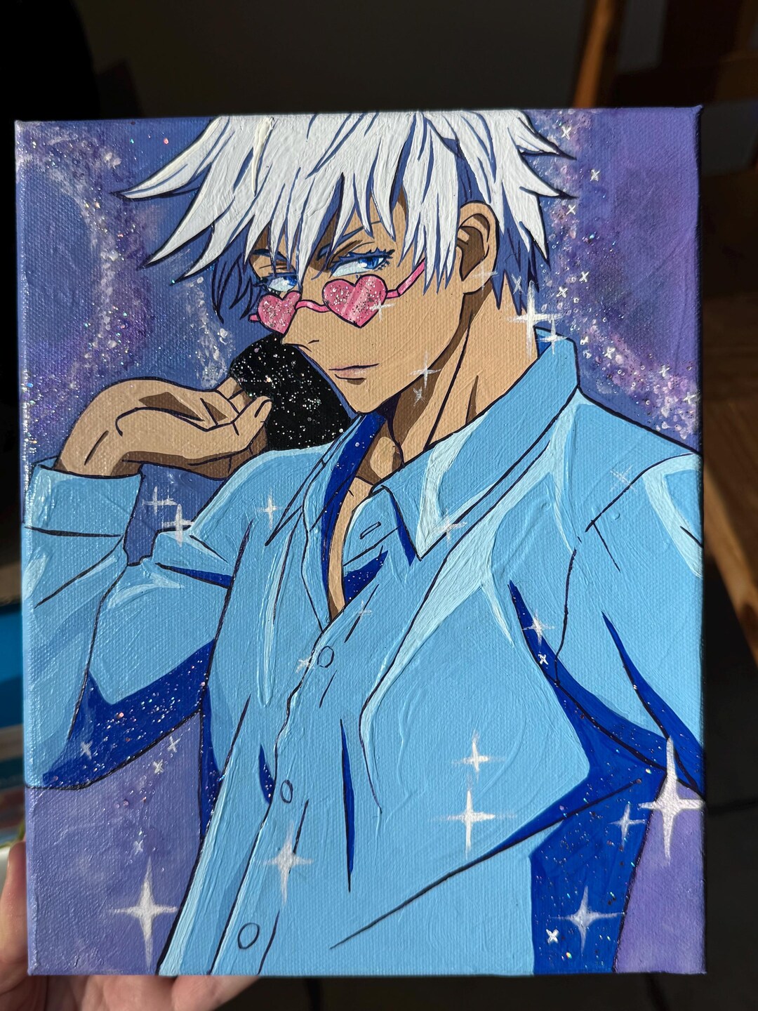 Gojo Satoru Painting W/ Sparkle Paint :) (ONLY 1 Quantity) - Etsy