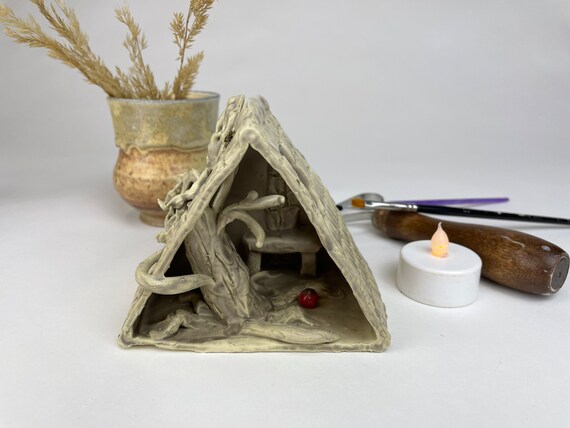 Handmade Ceramic House With Tree and Apple Small Ceramic - Etsy