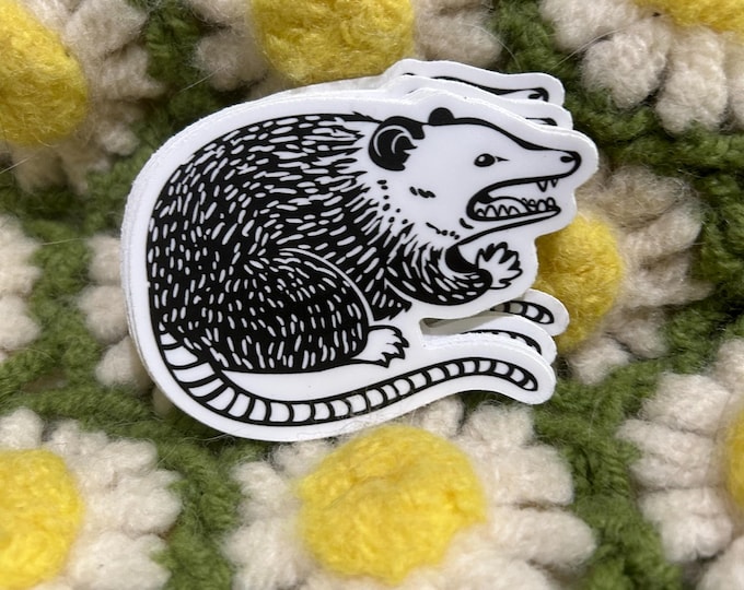 Opossum Vinyl Stickers (pack of 3) - Cute Waterproof Possum Sticker ...