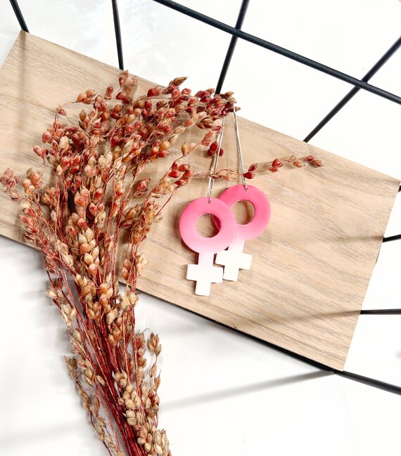 Female Symbol Earrings Women Empowerment Womens Rights Pro - Etsy