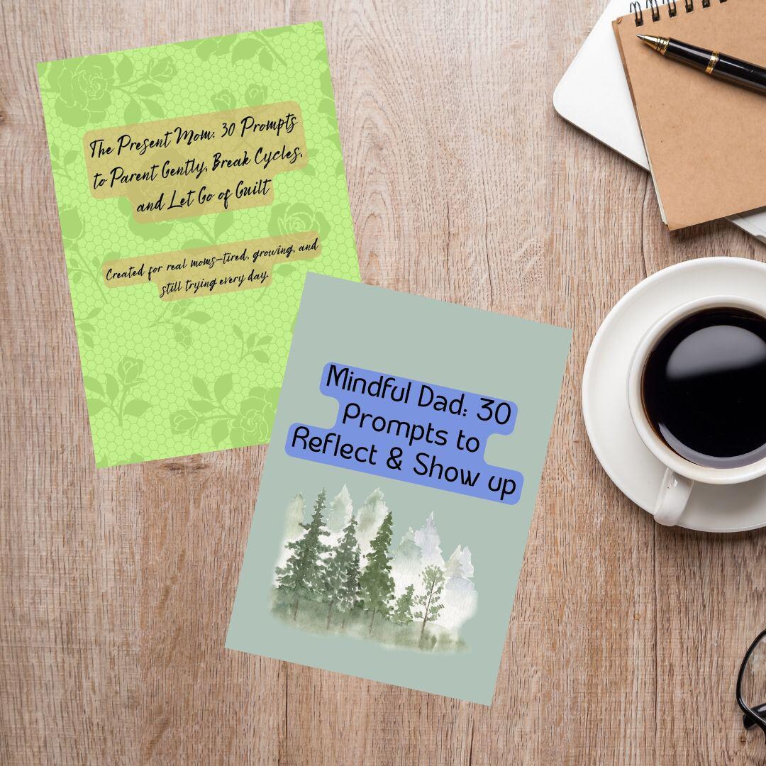 Mindful Parent Journal Bundle | Mom & Dad Journals With 30 Prompts Each ...