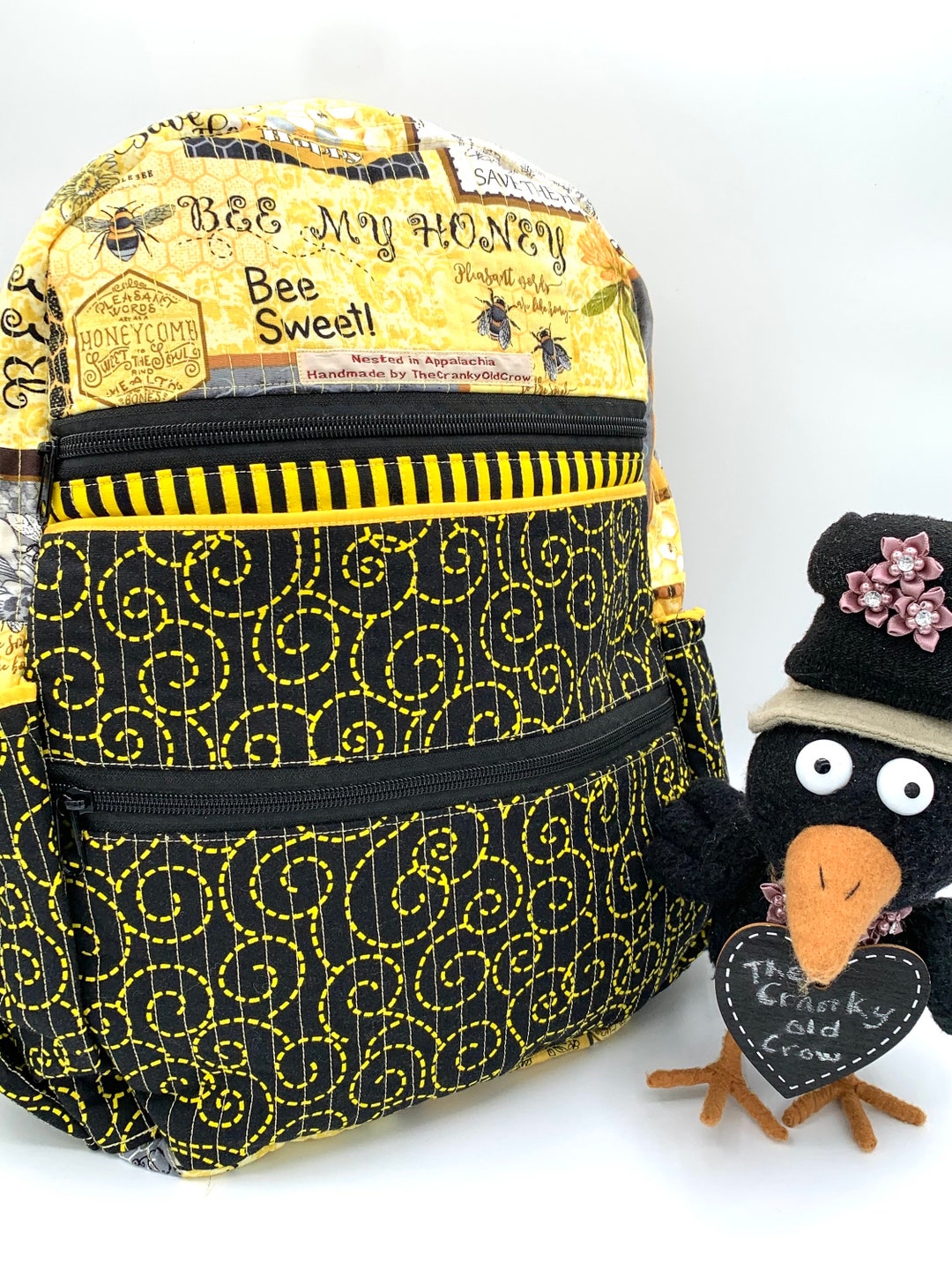 Bee My Honey Backpack Handcrafted in the USA by This Crankyoldcrow ...