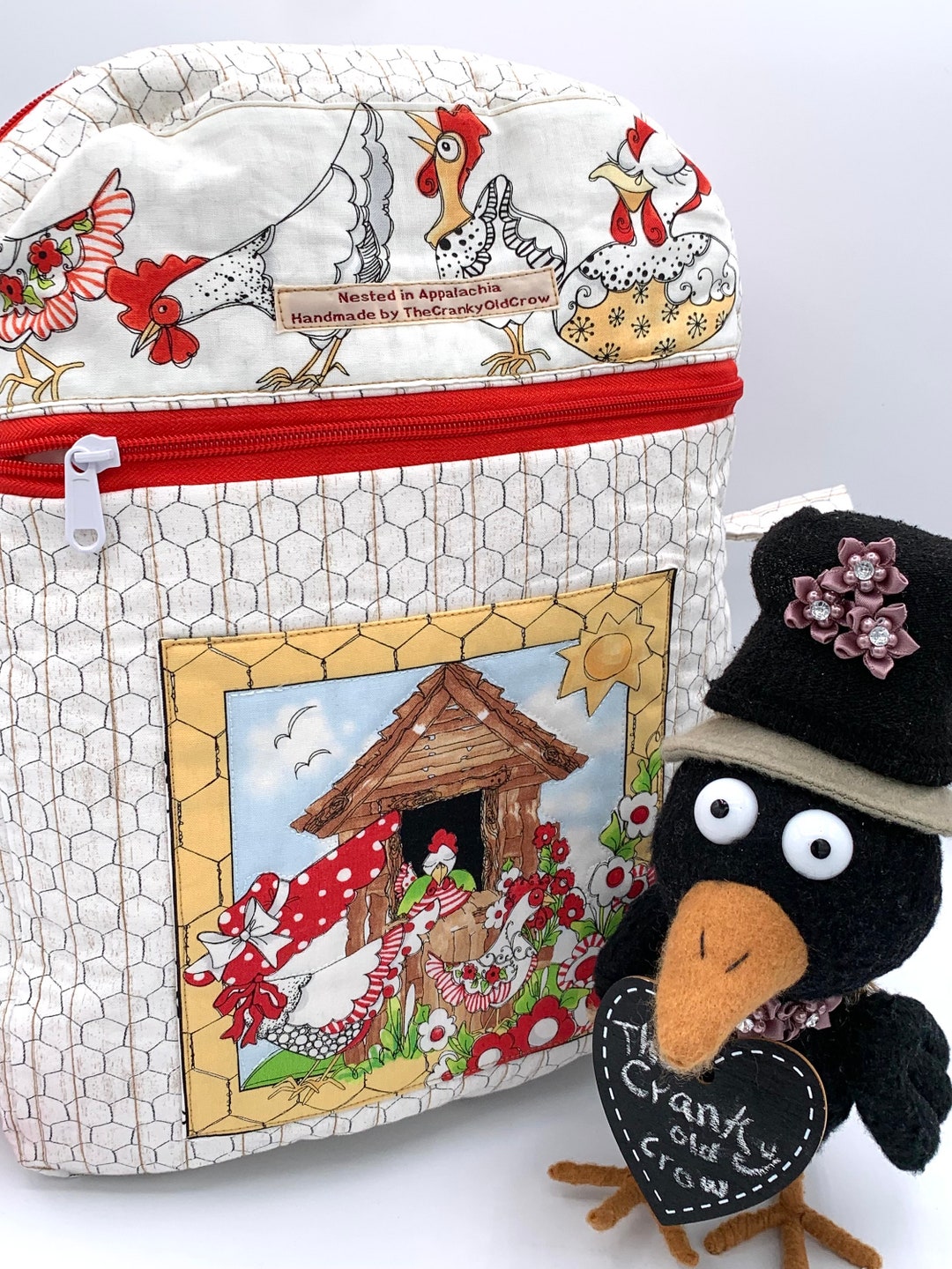 Down at the Hen House Backpack Handmade in the USA by the Crankyoldcrow ...