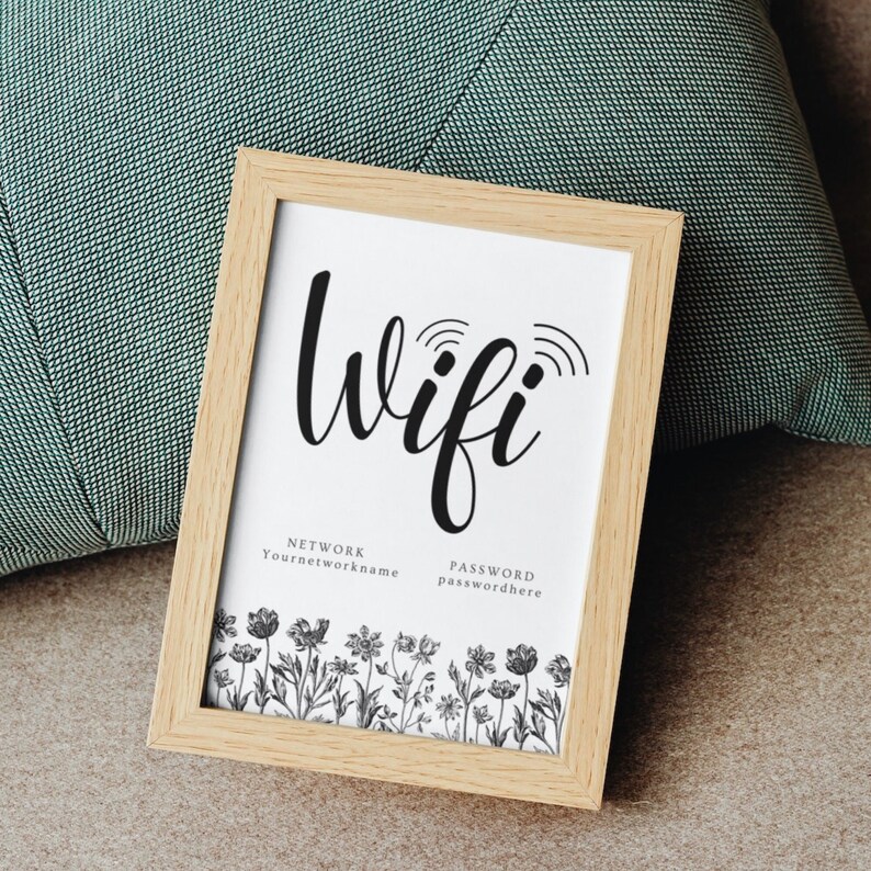 Wifi Password Sign, Editable Wifi Sign Template, Wifi Sign Printable ...