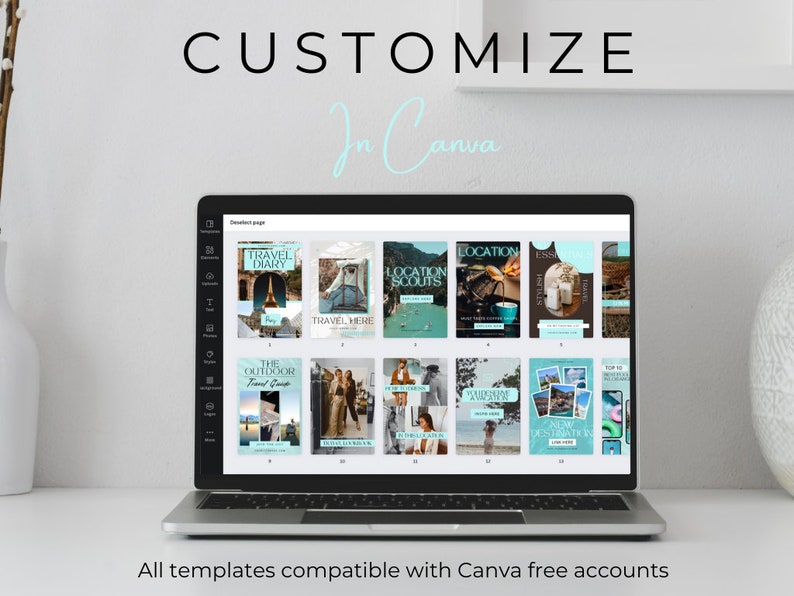 32 Pinterest Templates Canva Aqua Travel Collection Blogger - Etsy 32 Pinterest Templates Canva Aqua Travel Collection Blogger - Etsy