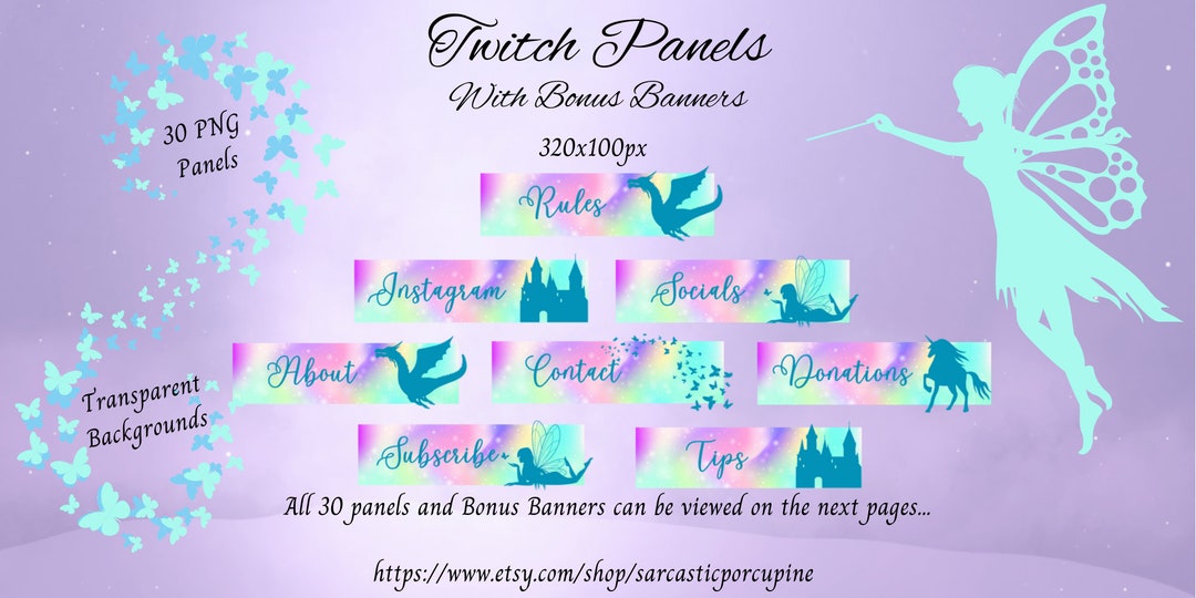 Fairy Tale Themed Twitch Panels With Bonus Banners - Etsy