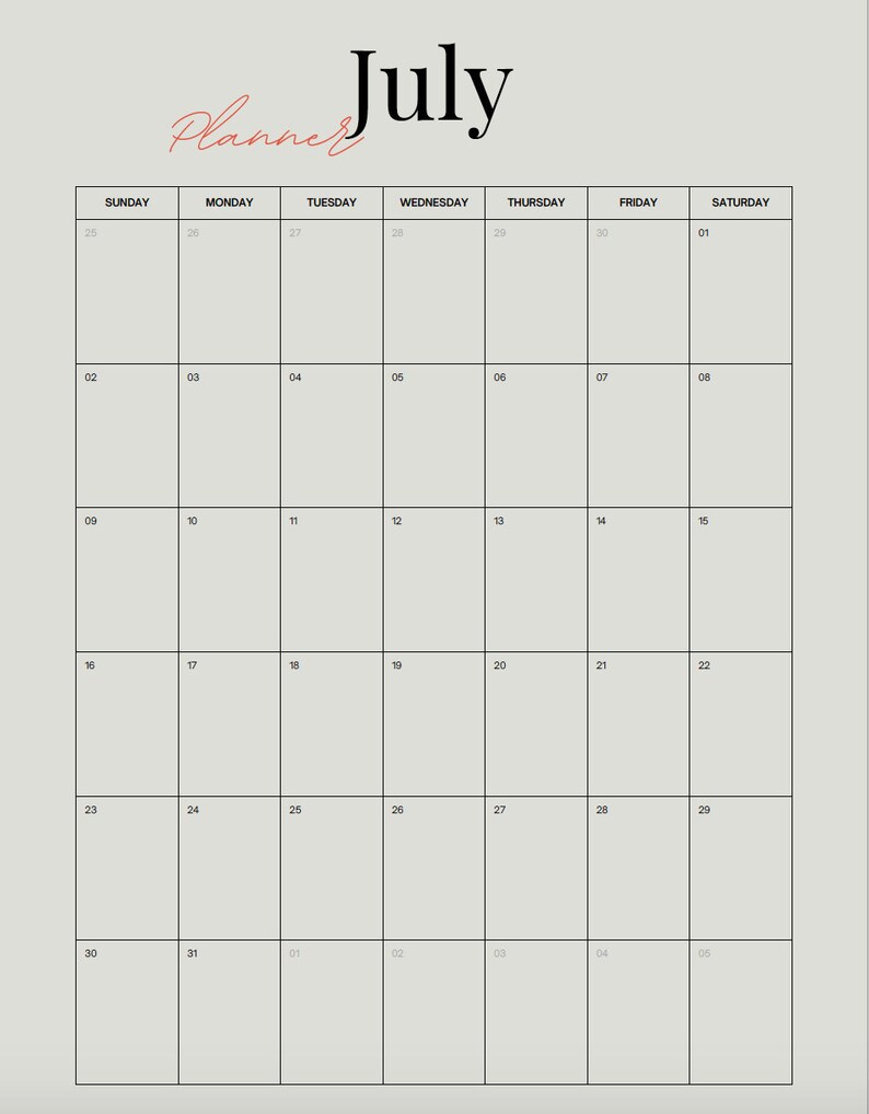 17 Month Digital Planner Month Calendar Daily Planner Workout Journal ...