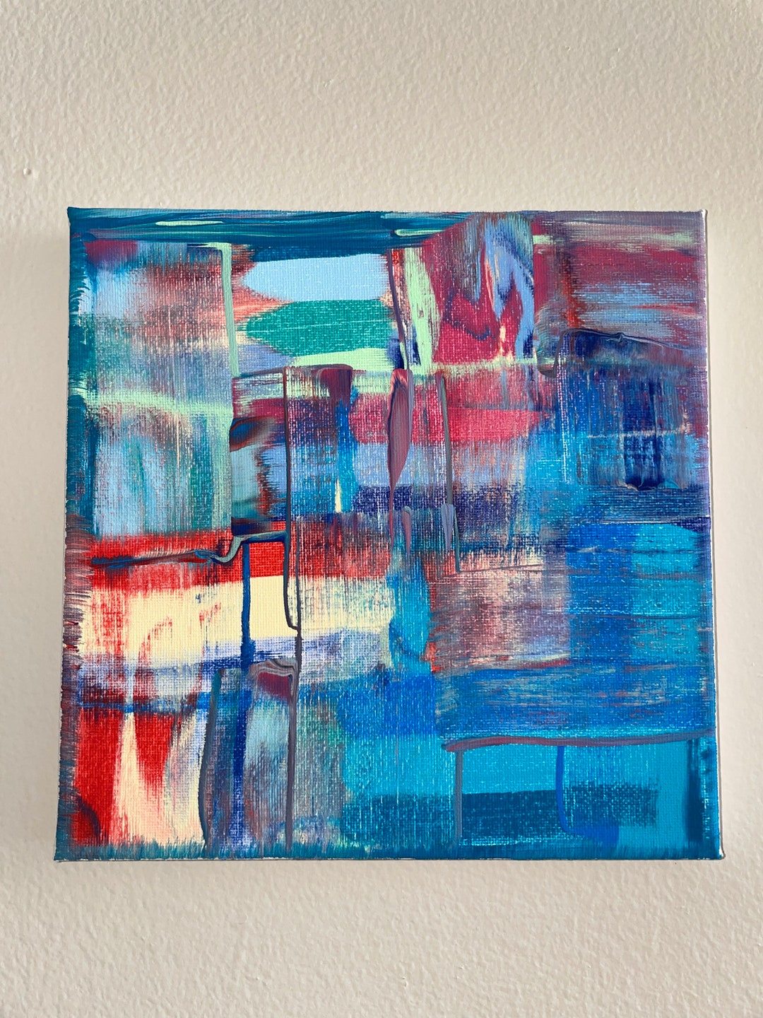 Abstract Original Painting on Canvas, Square Painting, Acrylic, Gift ...
