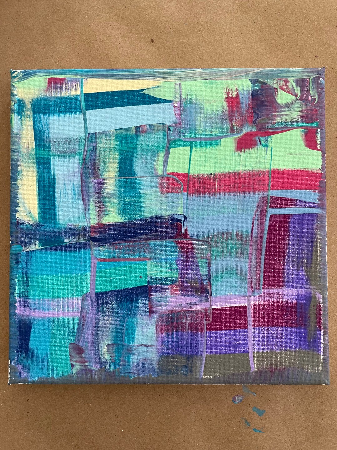 Abstract Original Painting on Canvas, Square Painting, Acrylic, Gift ...