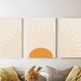Retro Sunset Print, Terracotta Sun Poster Set of 3 Prints, Sunset Art ...