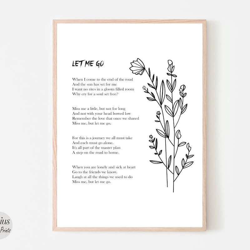 Miss Me but Let Me Go Poem - Etsy