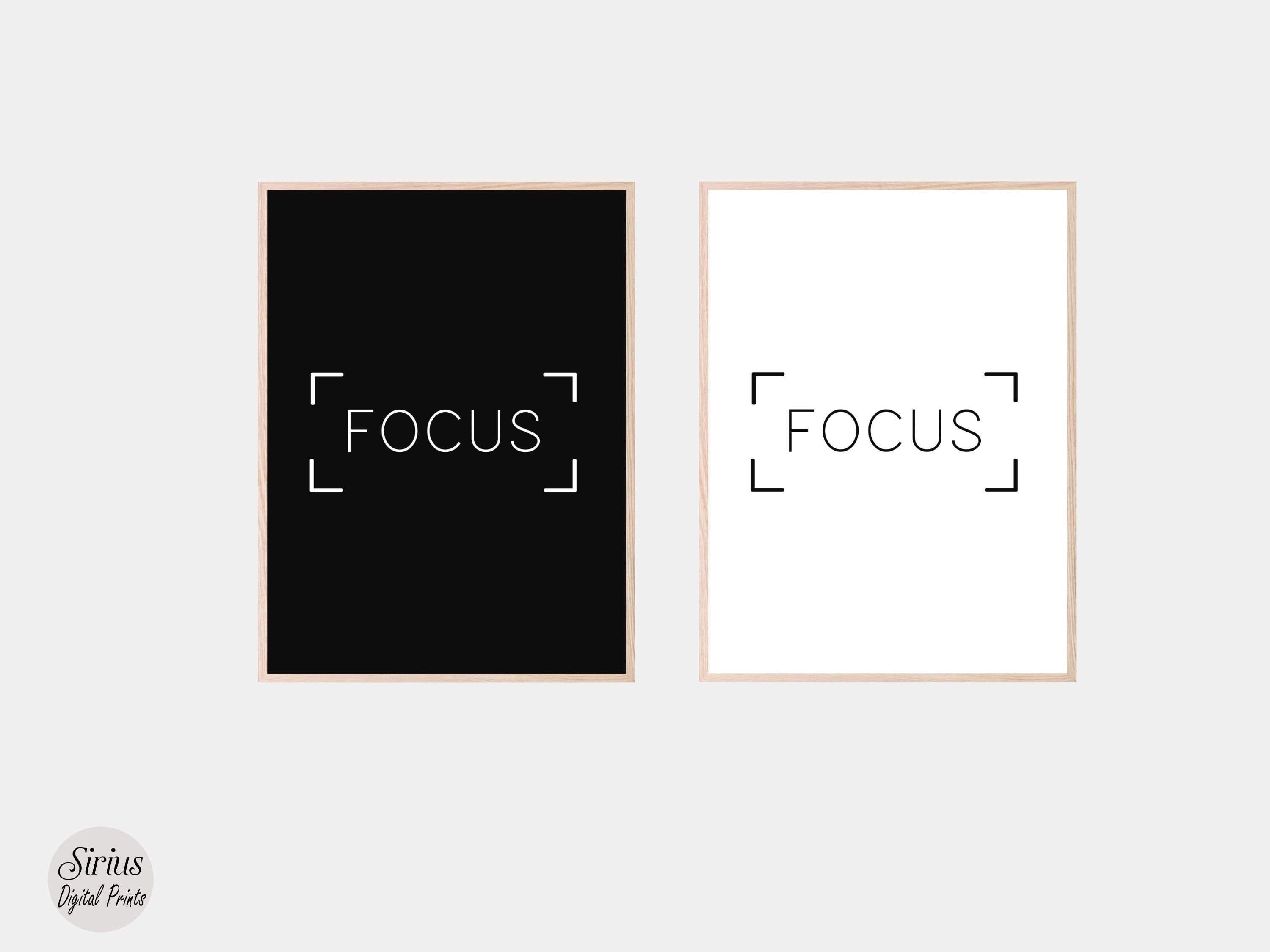 Focus Home Office Wall Decor Minimalist Motivational - Etsy