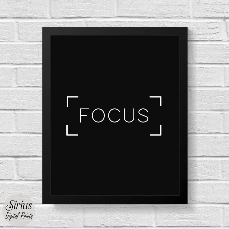 Focus Home Office Wall Decor Minimalist Motivational - Etsy