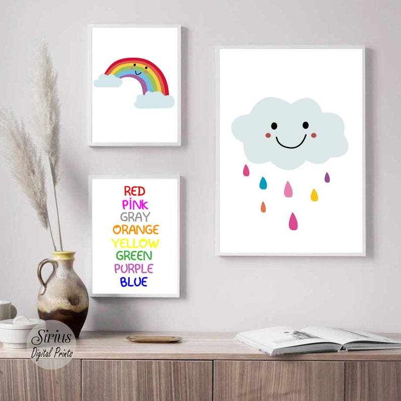 Bright Colour Alphabetkids Rainbow Wall Artkids Alphabet - Etsy