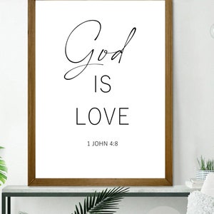 Christian Wall Art,god is Love,bible Verse Print,1 John 4:8,poster ...