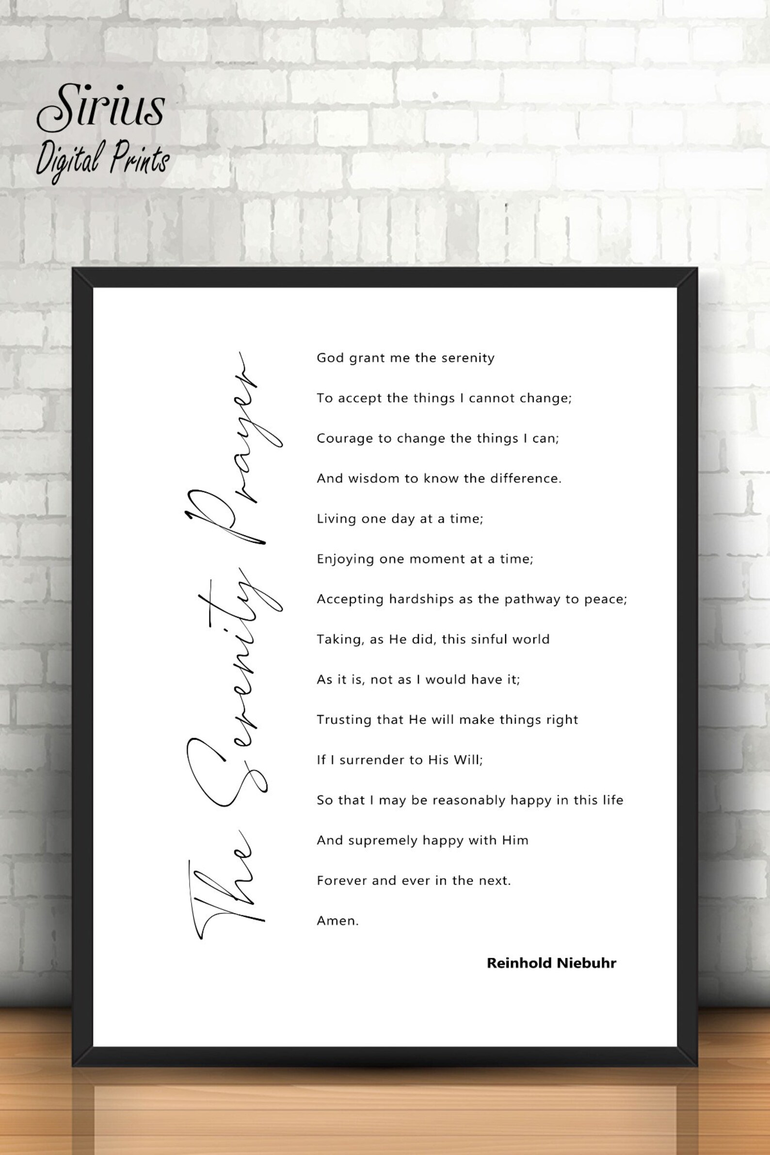 The Serenity Prayer,bible Verse Print,long Version,christian Scripture ...