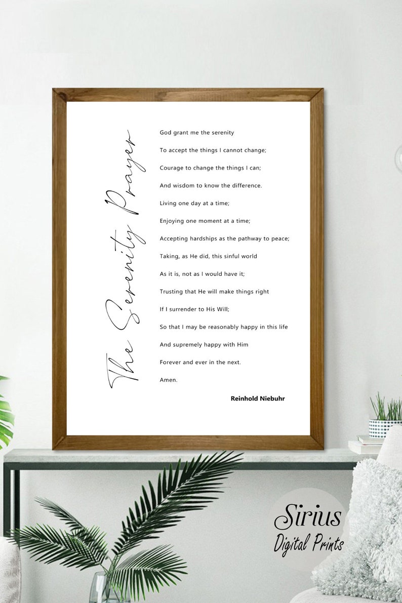 The Serenity Prayer,bible Verse Print,long Version,christian Scripture ...