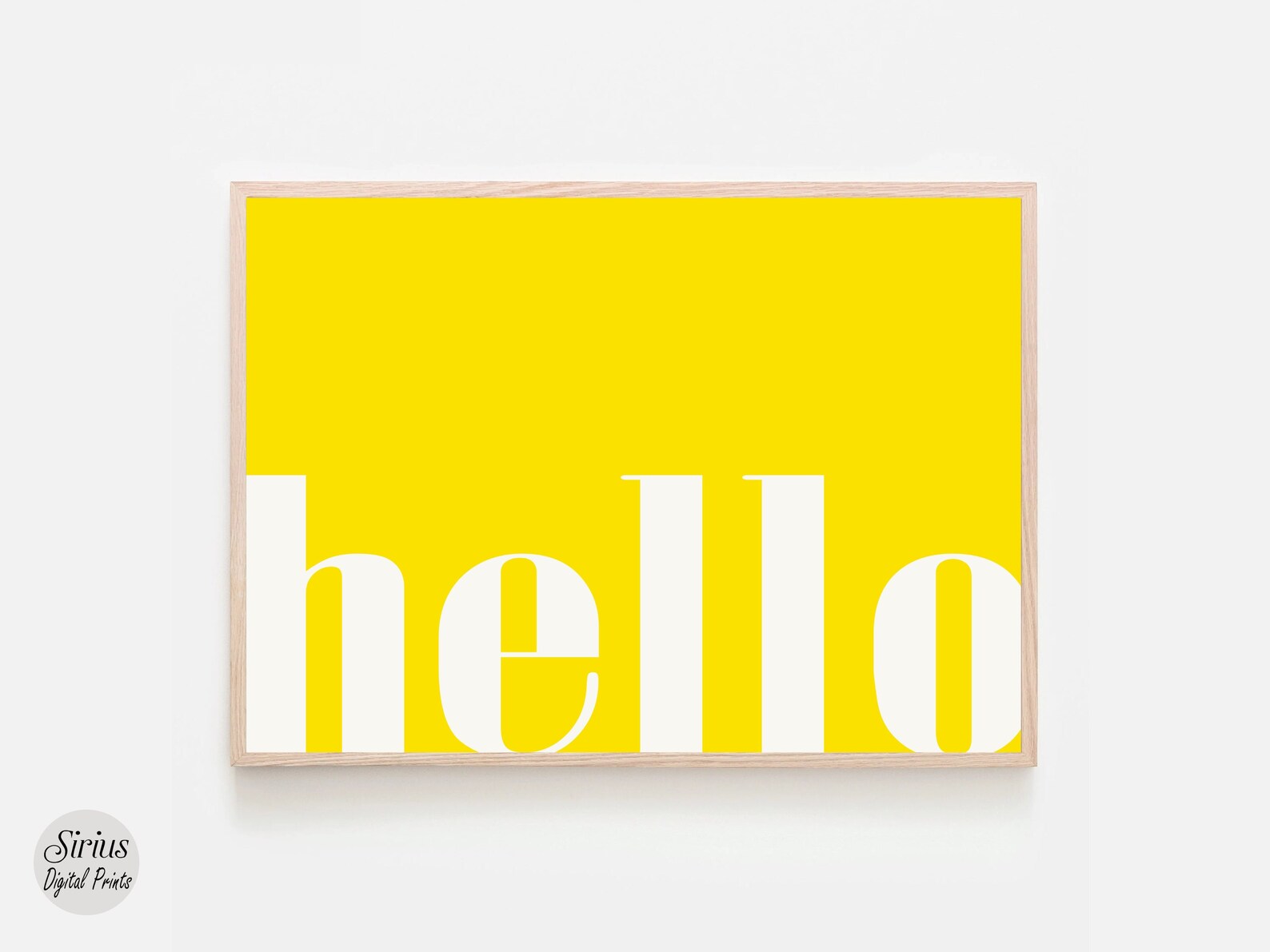 Hello Print,white,yellow,wall Art,simple,colorful Typography,nursery ...