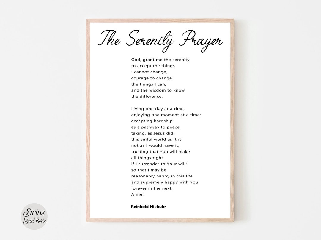 Serenity Prayer Print, Bible Verse Print, Therapy Office Decor ...