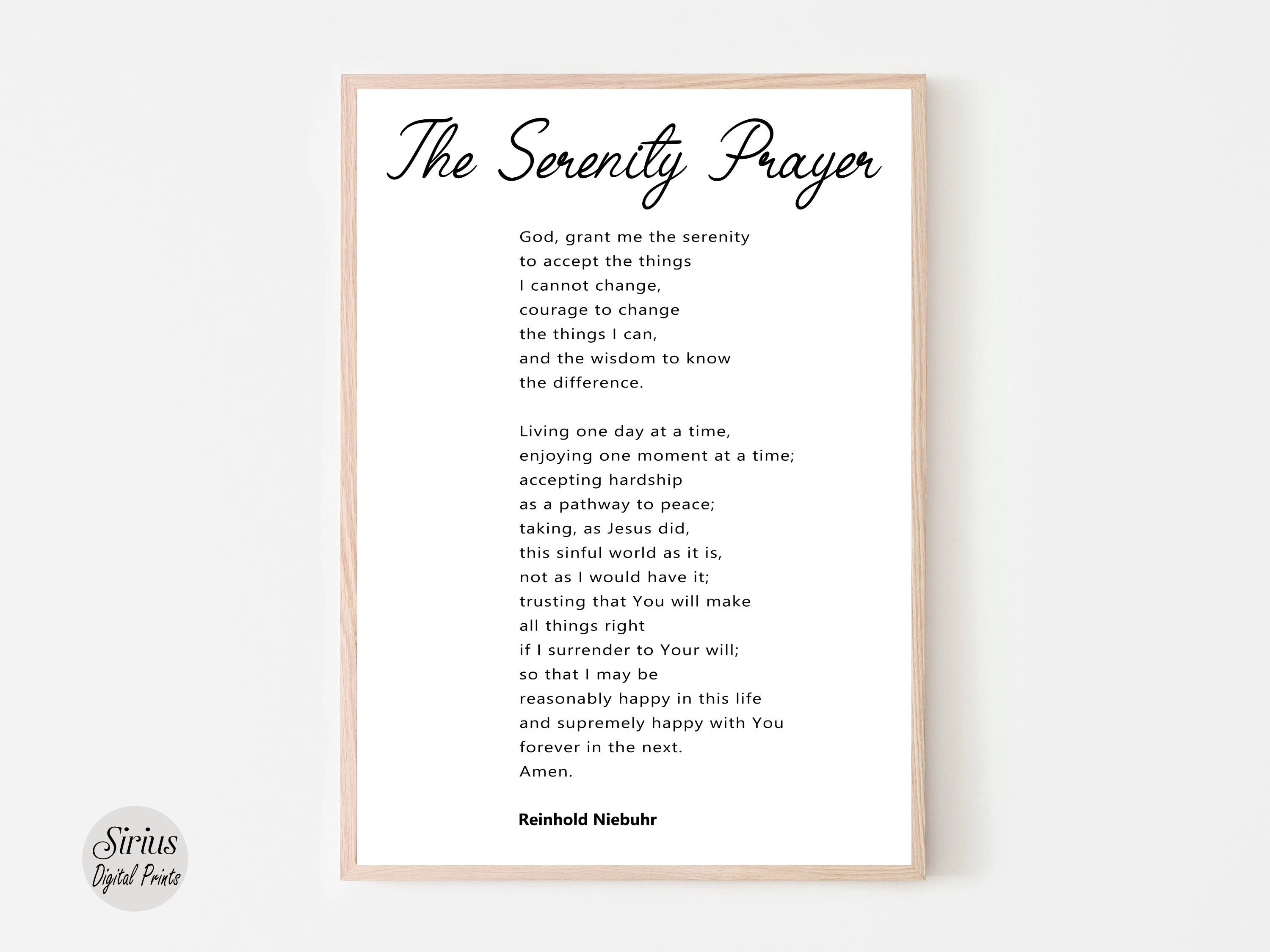 Serenity Prayer Print, Bible Verse Print, Therapy Office Decor ...