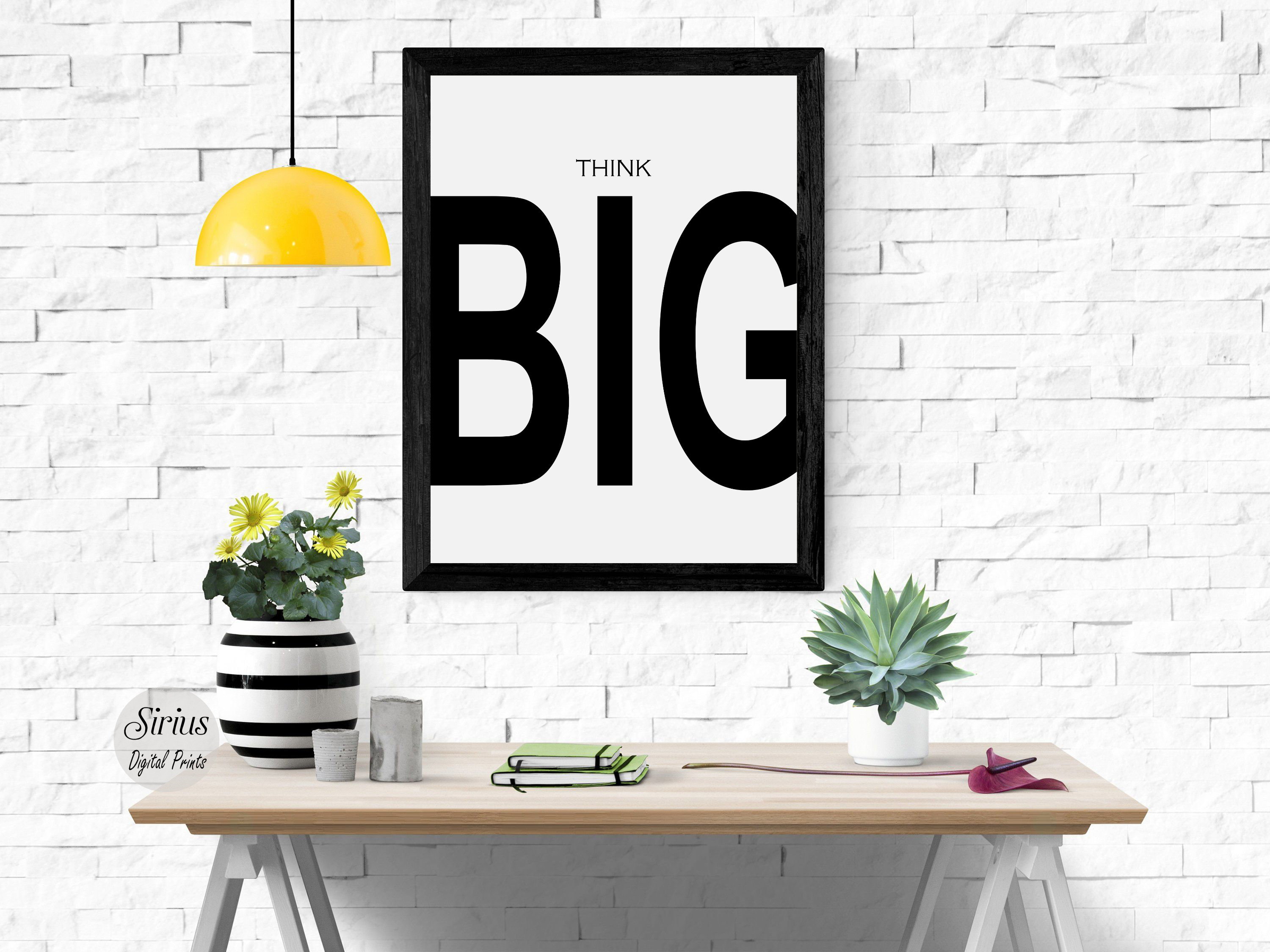 Think Big Home Office Wall Decor, Inspirational Wall Art, Motivational ...