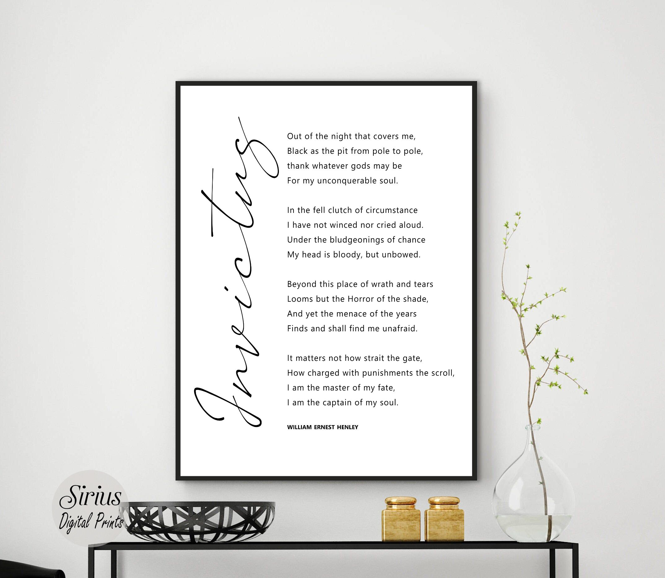 Invictus Poem,william Ernest Henley,motivational Quote,inspirational ...