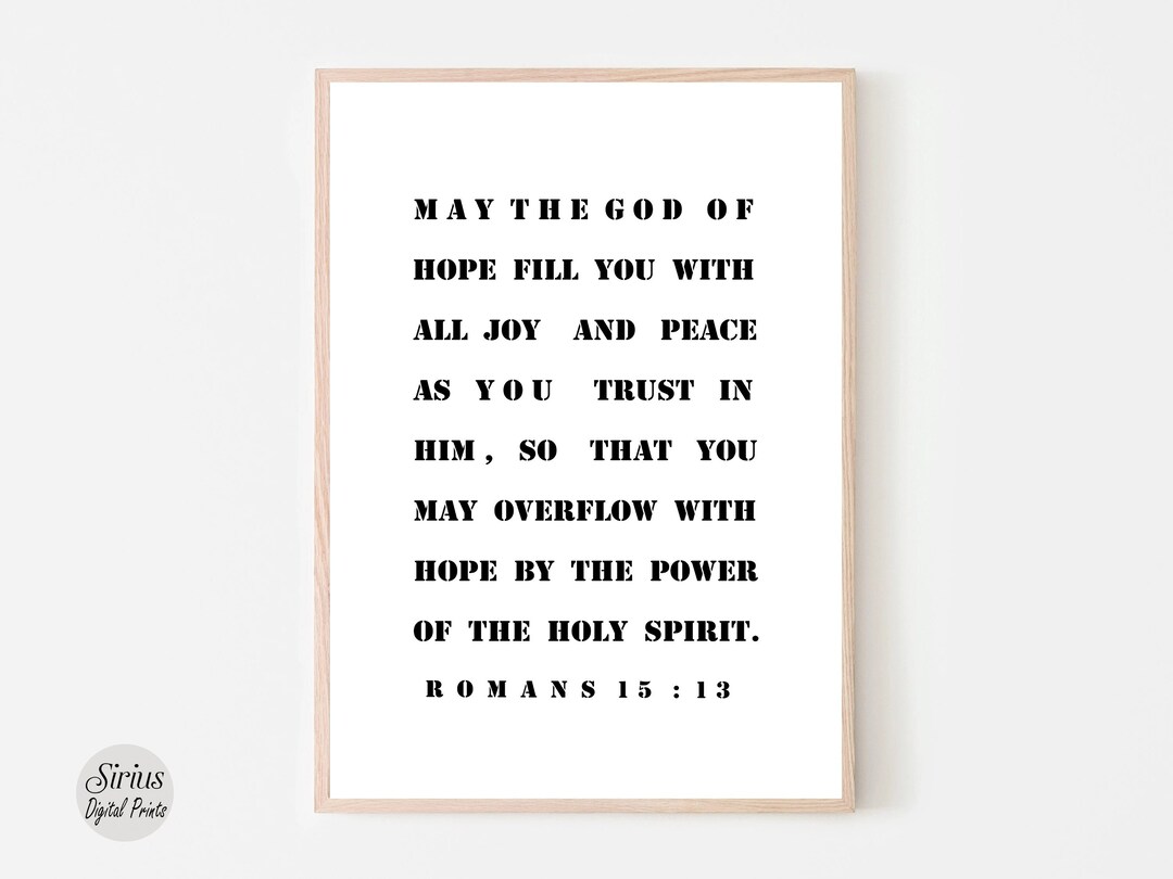 Bible Verse Printable, Romans 15:13, Scripture Wall Art, Modern ...