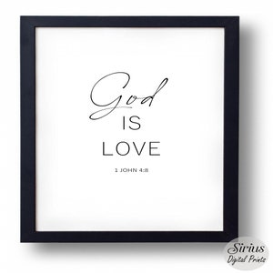 Christian Wall Art,god is Love,bible Verse Print,1 John 4:8,poster ...
