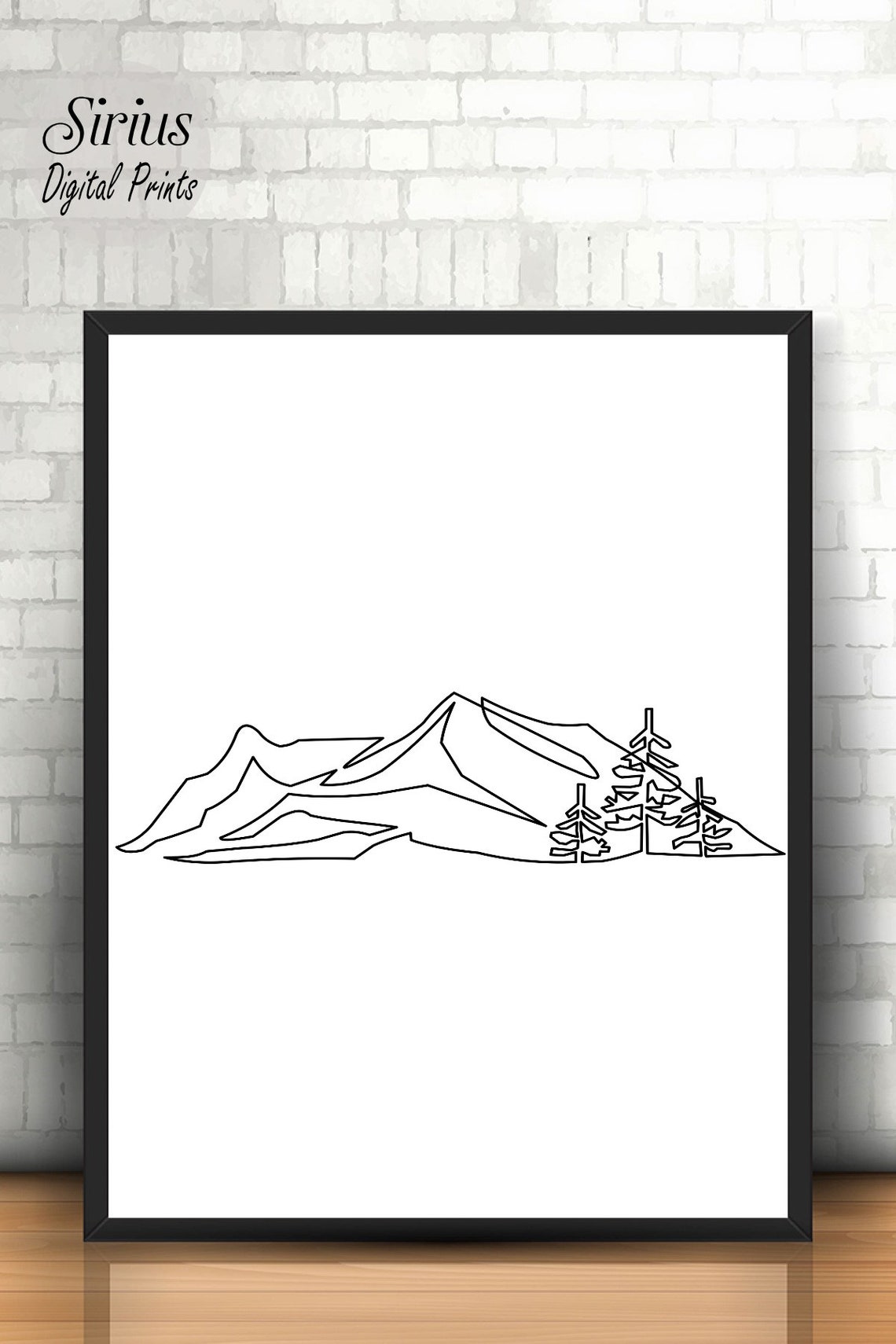 Minimalist Mountain Line Art, Printable Wall Art, Digital Download ...