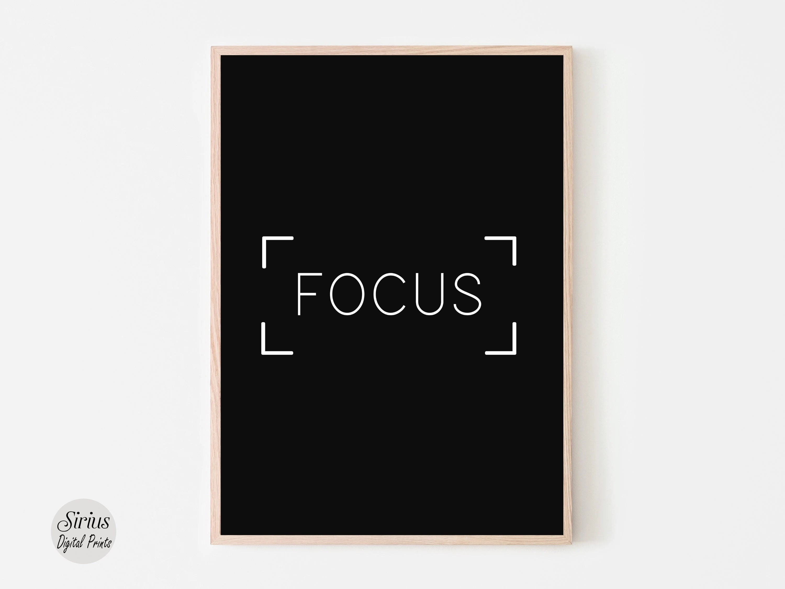 Focus Home Office Wall Decor Minimalist Motivational - Etsy