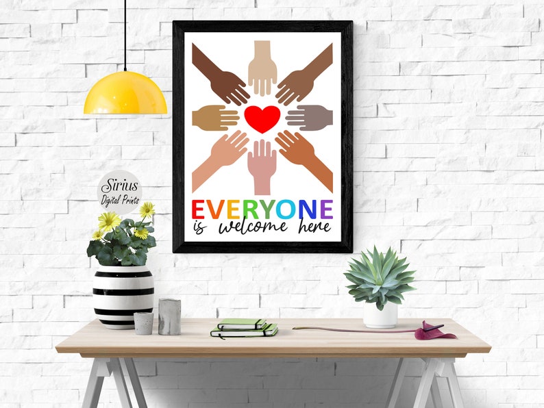 Everyone is Welcome Here,equality Print,classroom Sign,diversity ...