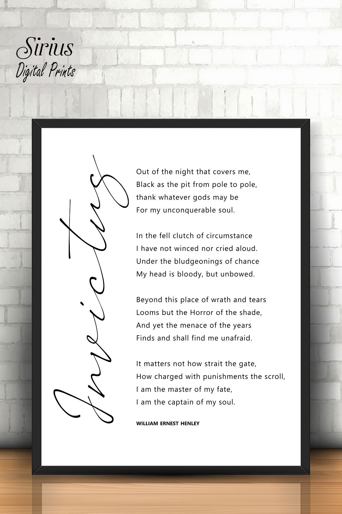 Invictus Poem,william Ernest Henley,motivational Quote,inspirational ...