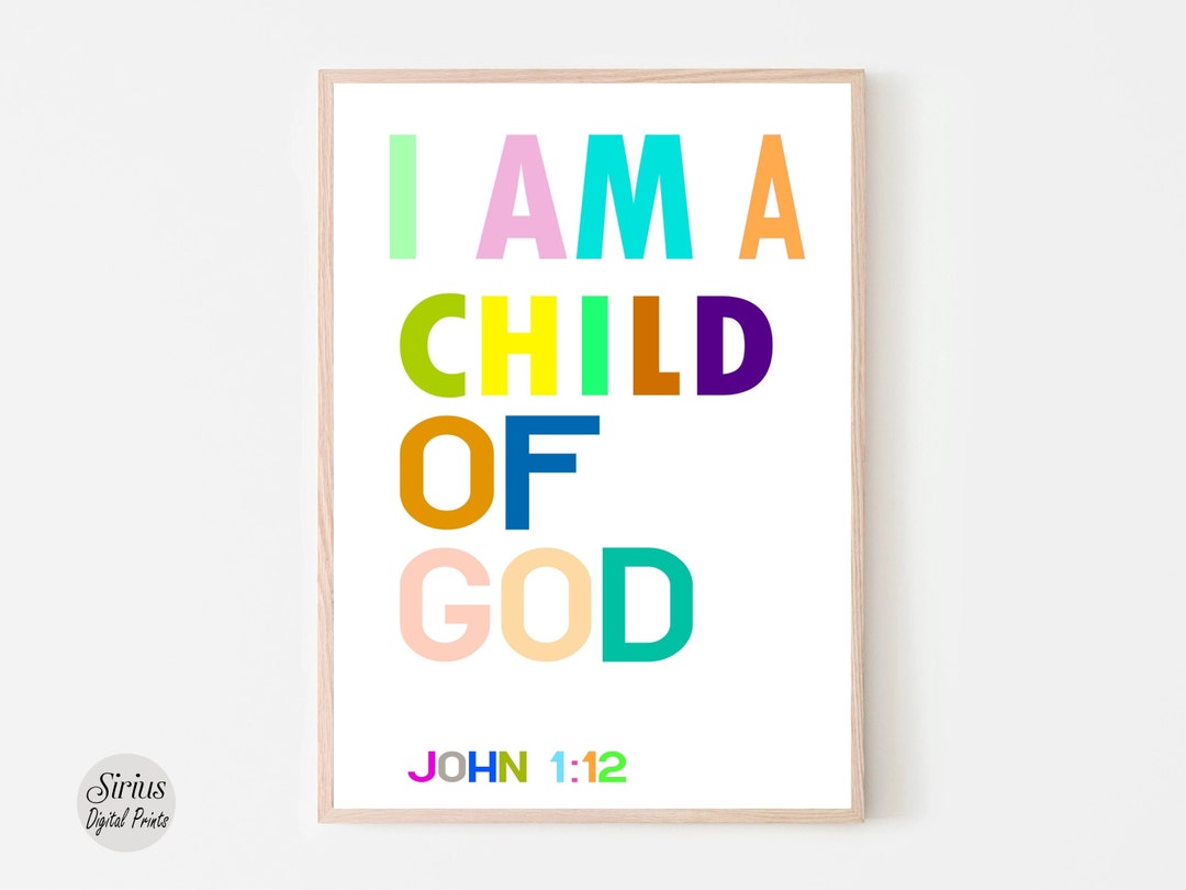 I Am A Child of God,bible Verse Print,printable Wall Art,christian ...