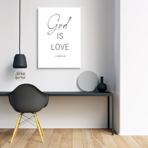 Christian Wall Art,god is Love,bible Verse Print,1 John 4:8,poster ...