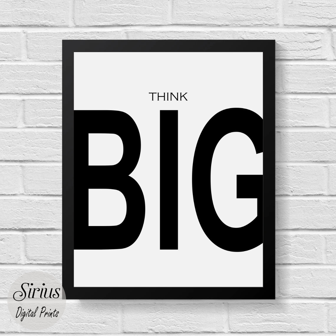 Think Big Home Office Wall Decor, Inspirational Wall Art, Motivational ...