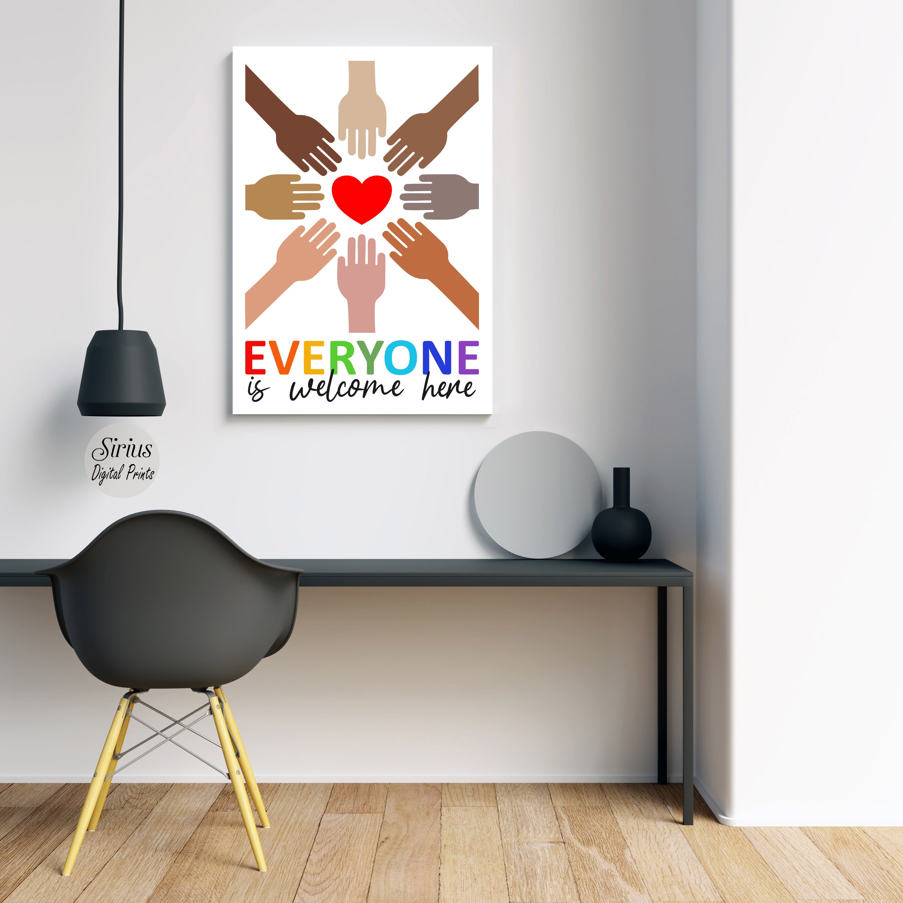 Everyone is Welcome Here,equality Print,classroom Sign,diversity ...