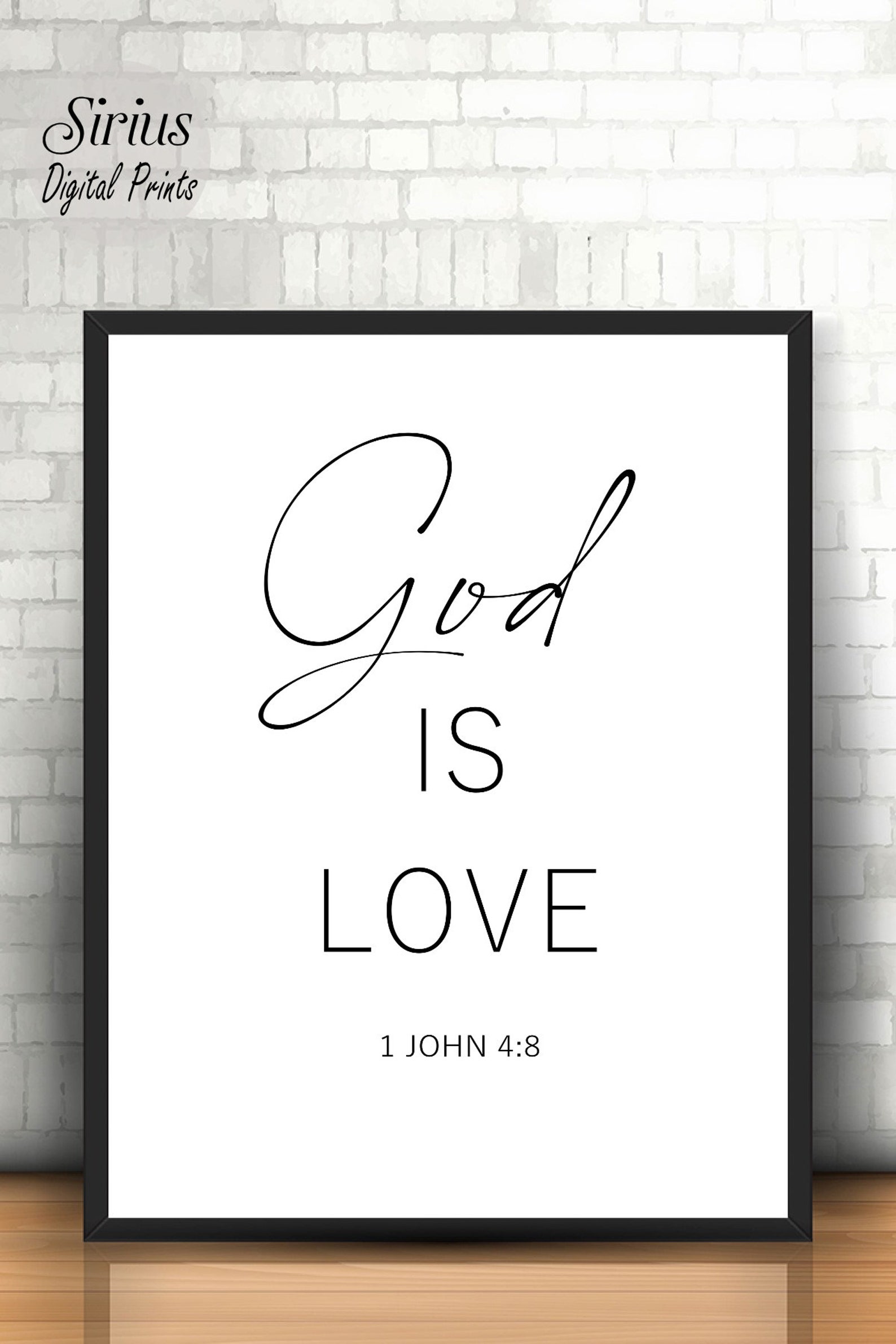Christian Wall Art,god is Love,bible Verse Print,1 John 4:8,poster ...