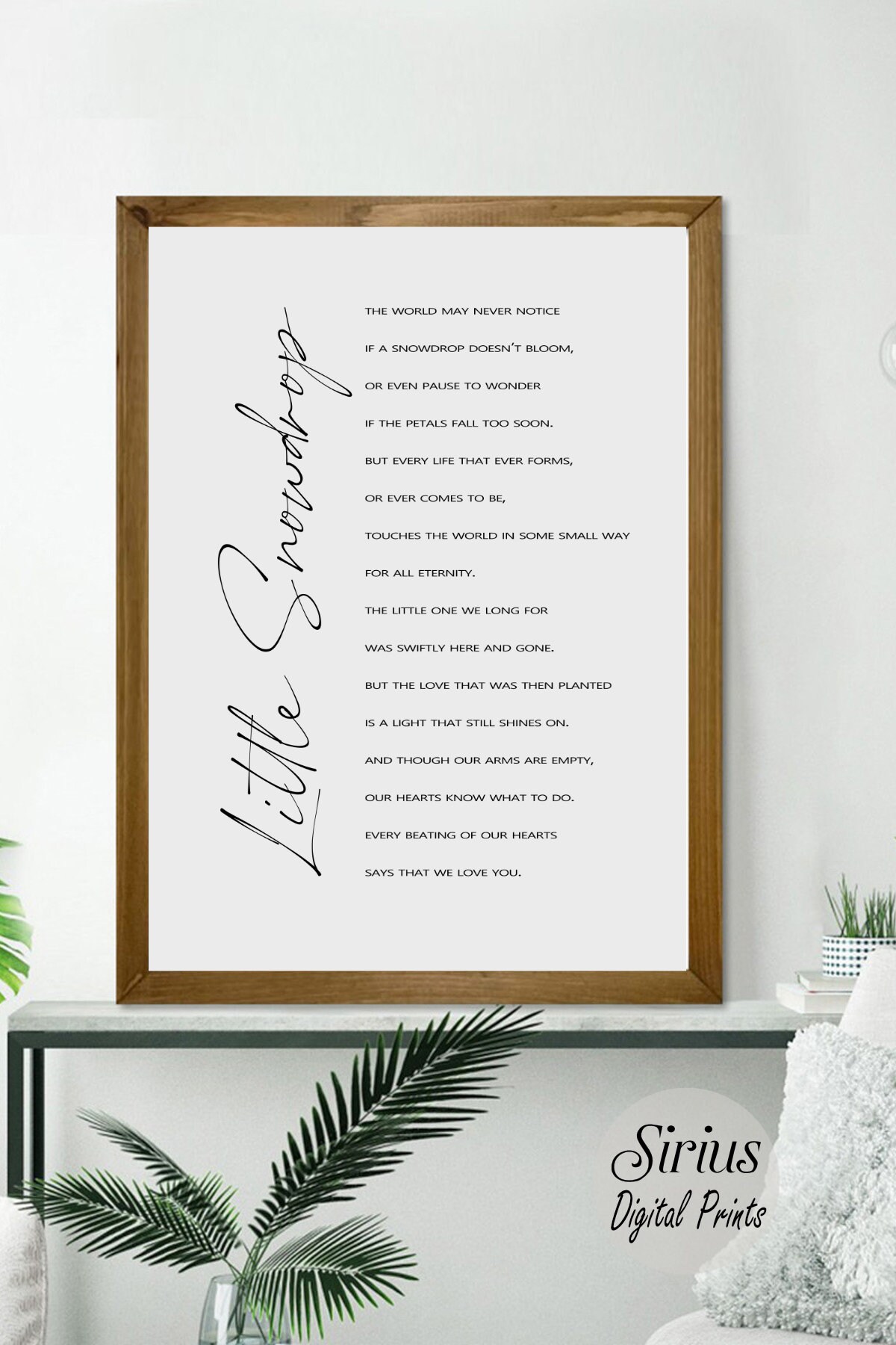 Baby Loss Poem Little Snowdrop Poem Miscarriage Print - Etsy UK