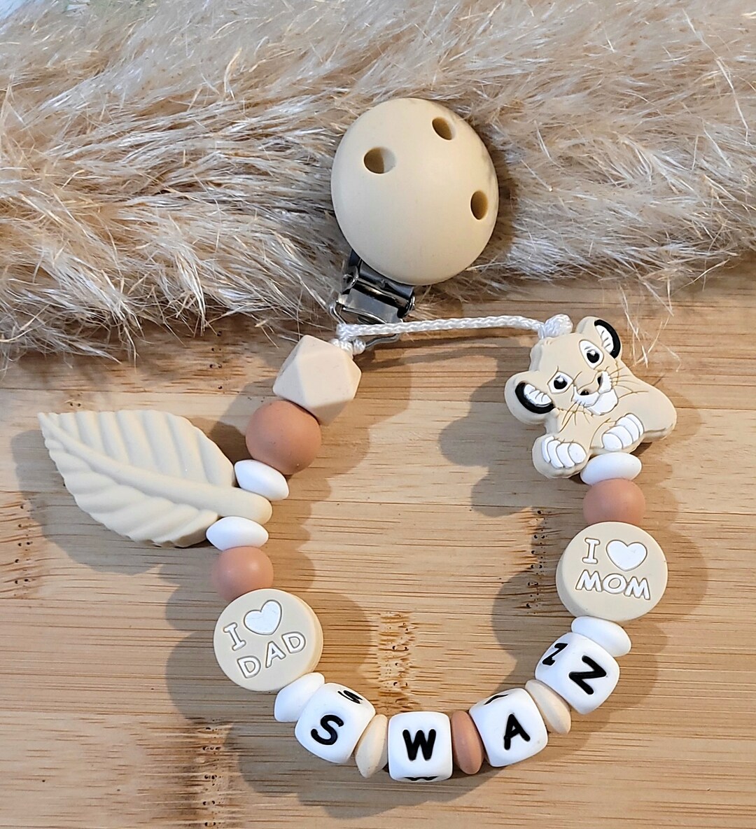 Personalized Simba Mom and Dad Pacifier Clip - Etsy