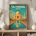 Taj Mahal India Travel Poster | Retro Mughal Architecture Wall Art ...