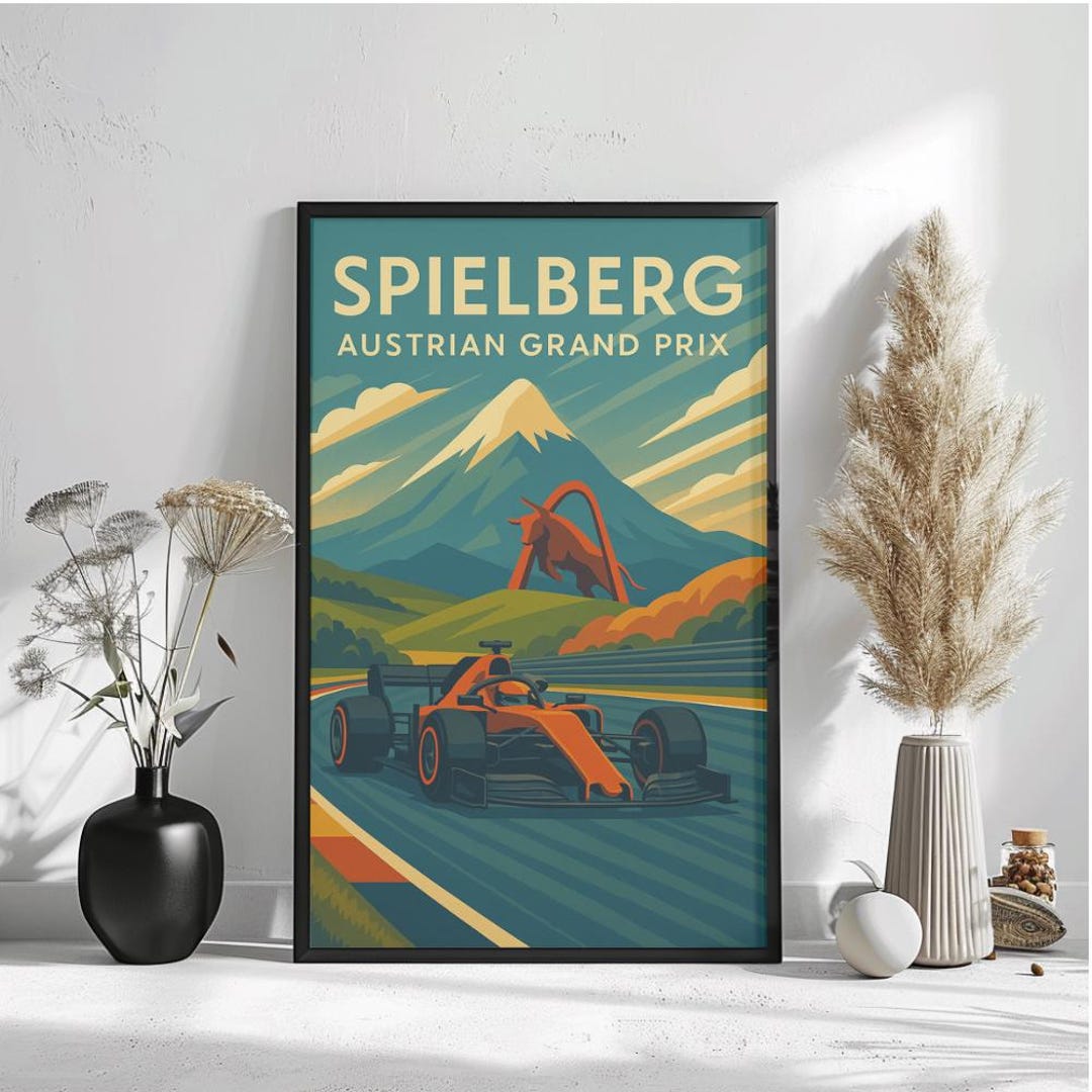 Spielberg Grand Prix Poster - Vintage Style Austrian Formula Art Print ...