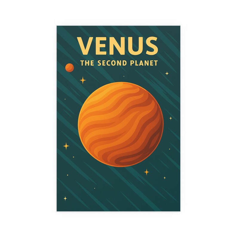 Venus Retro Space Poster - Mid Century Second Planet Wall Art Print ...