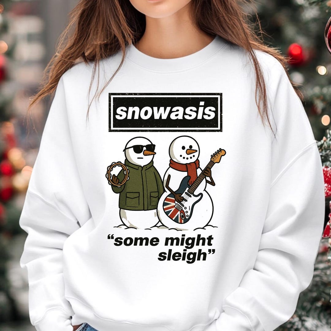 Snowasis Christmas Sweatshirt – Funny Oasis Music Xmas Jumper - Etsy UK