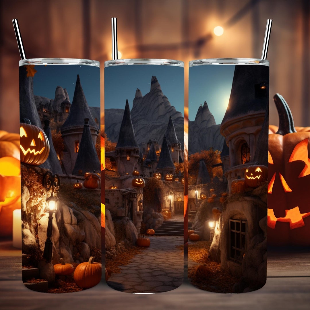 Spooky Fairy Chimneys Pumpkin Tumbler Wrap: Halloween Digital Download ...